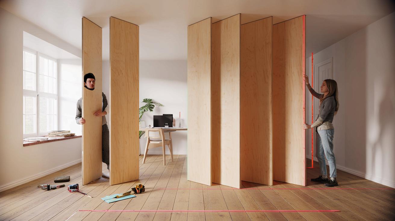 A couple share how they built a stylish plywood partition: modern ...