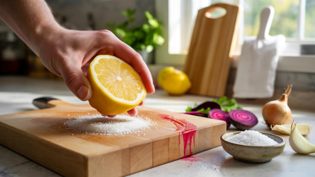 How to clean chopping boards naturally with salt and lemon: no ...